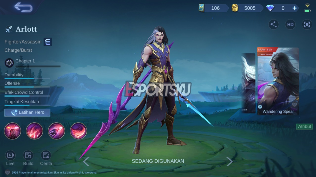 Bug Skin Arlott ML Gratis Battle Point Mobile Legends – Esportsku