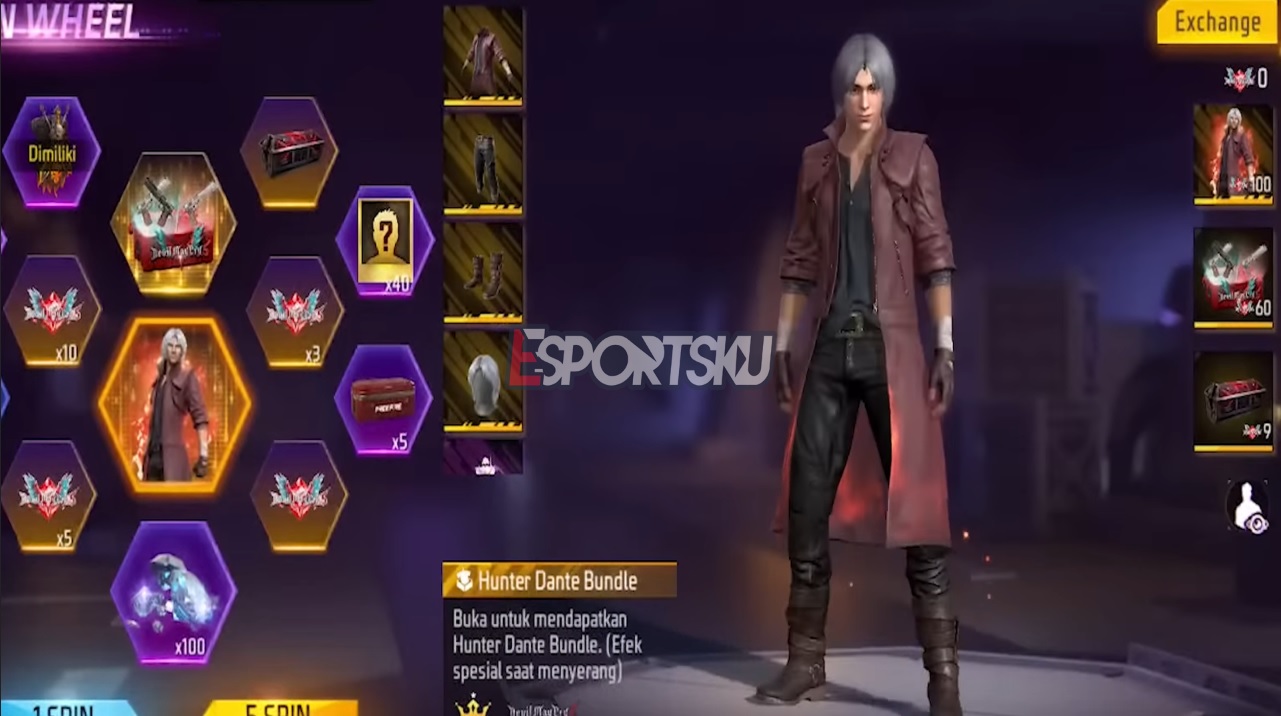Cara Dapatkan Bundle Hunter Dante Free Fire (FF) – Esportsku