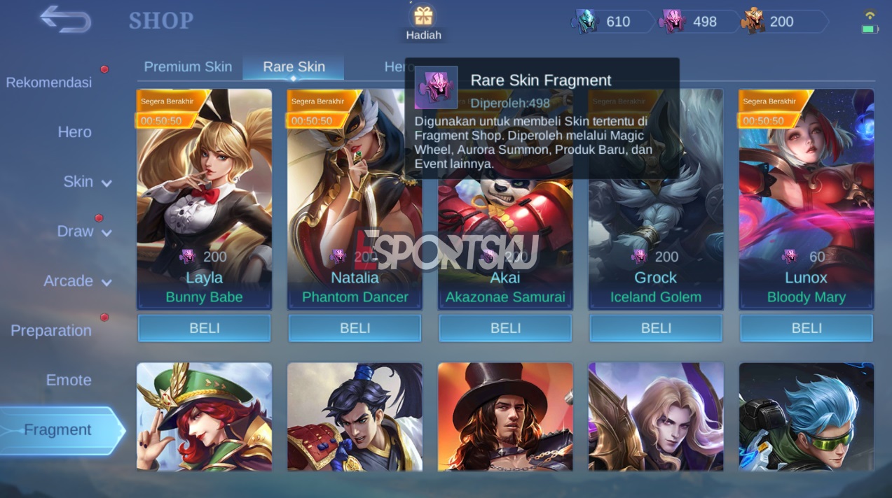 Cara Dapatkan Fragment Pink Mobile Legends (ML) – Esportsku