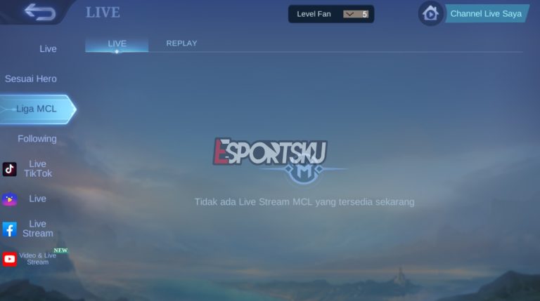 Cara Melihat Live Liga MCL Mobile Legends (ML) – Esportsku