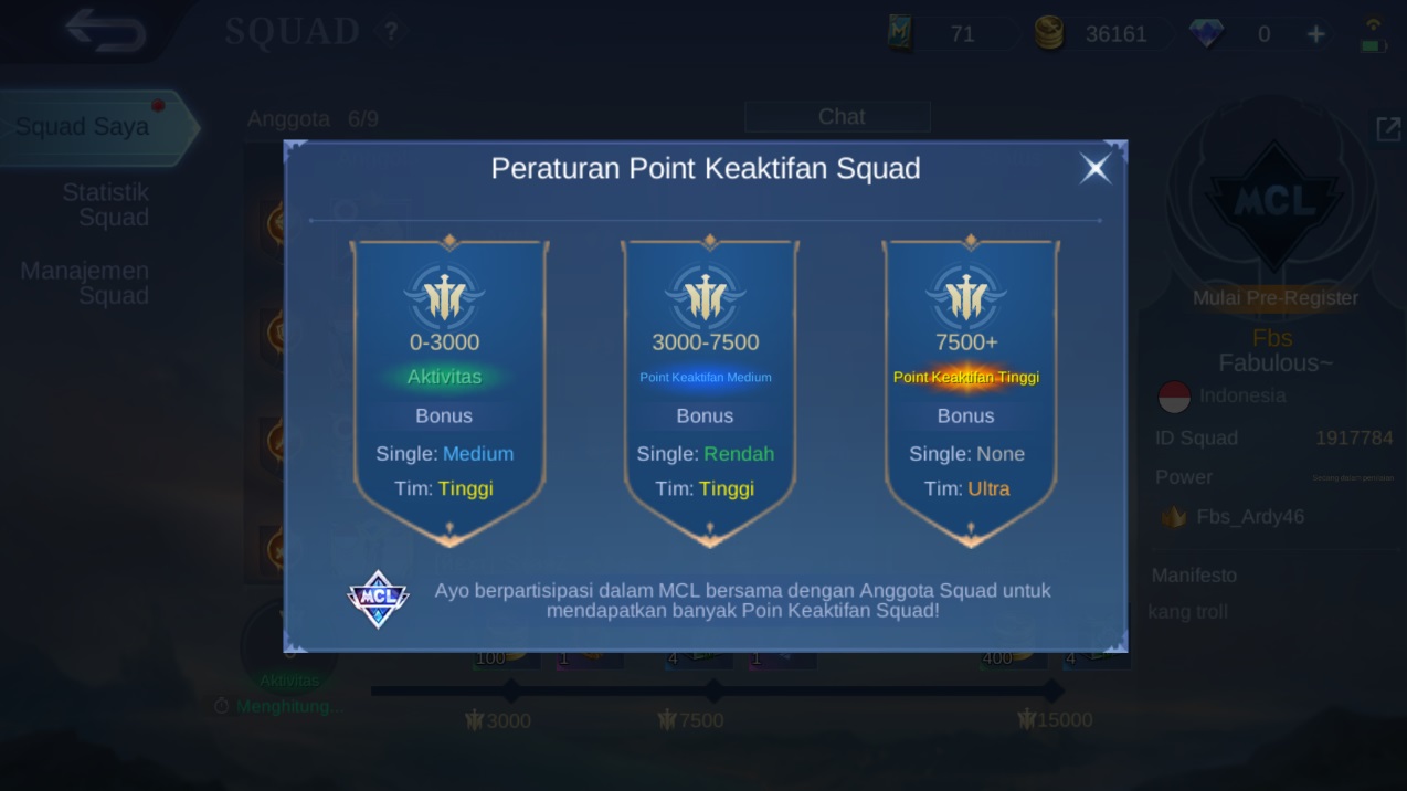 How to Increase Mobile Legends (ML) Squad Activity - Esports