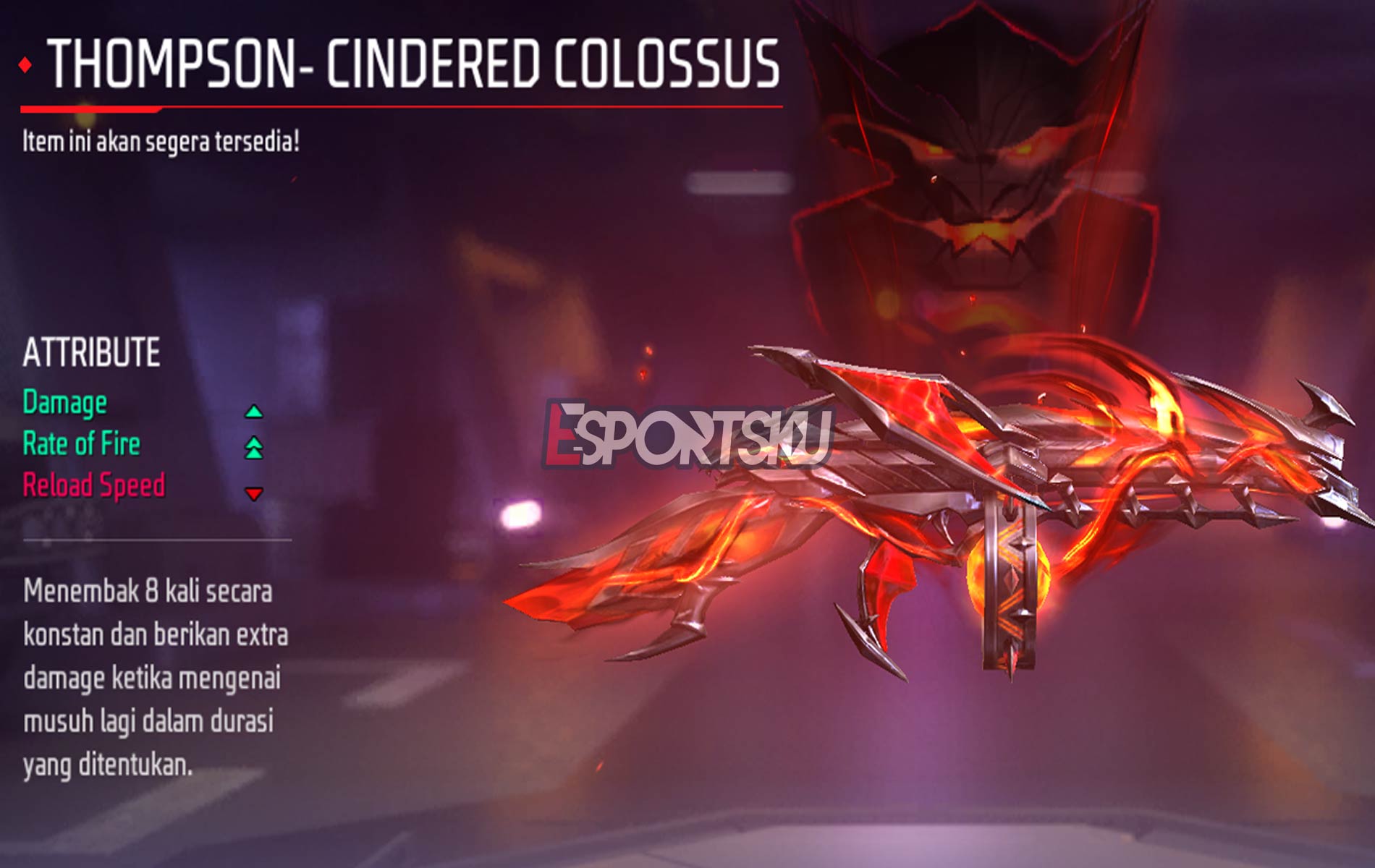 7 Level Evolution Gun Thompson FF, Cindered Colossus Free Fire – Esportsku