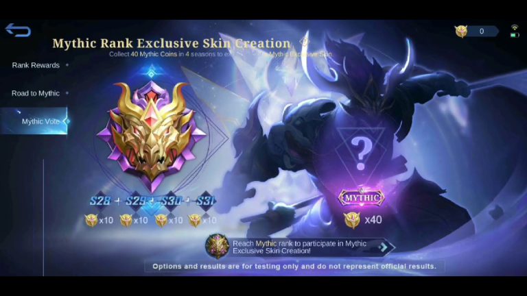 Cara Dapat Skin Mythic Mobile Legends (ML) – Esportsku