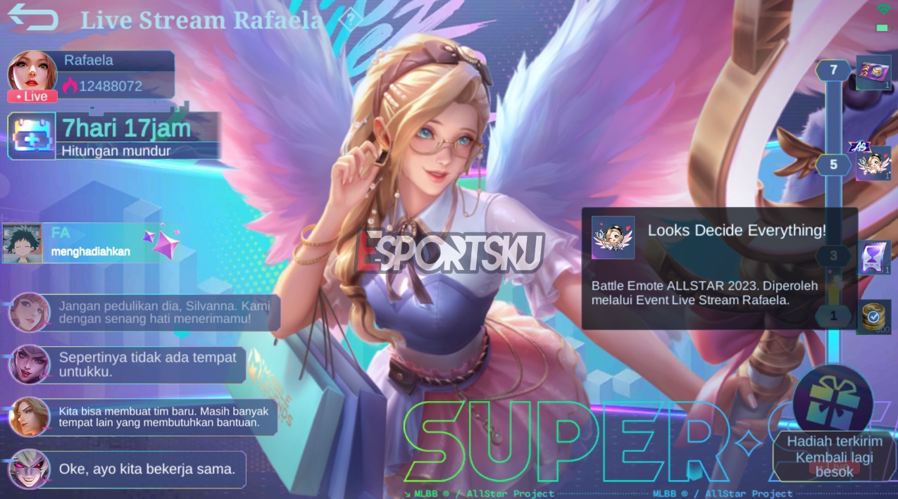 Cara Dapatkan Battle Emote Rafaela Live Stream Mobile Legends (ML ...