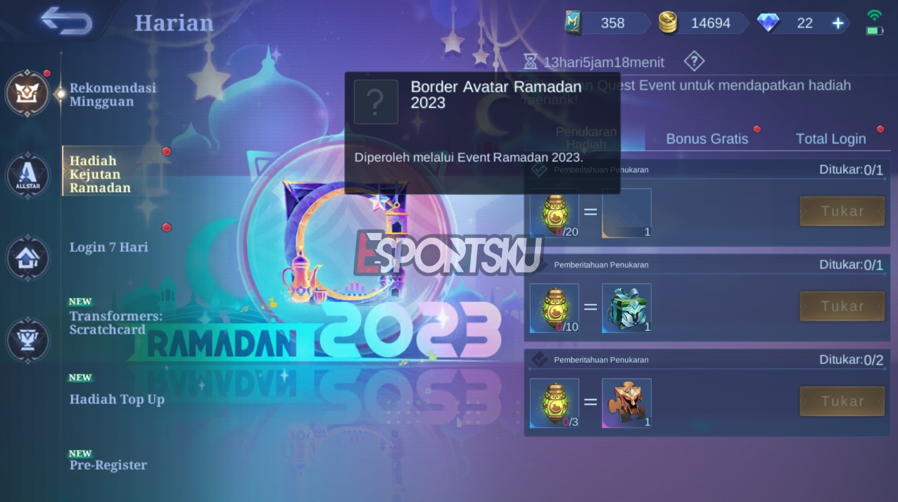 Cara Dapatkan Border AllStar Ramadan Mobile Legends (ML) – Esportsku