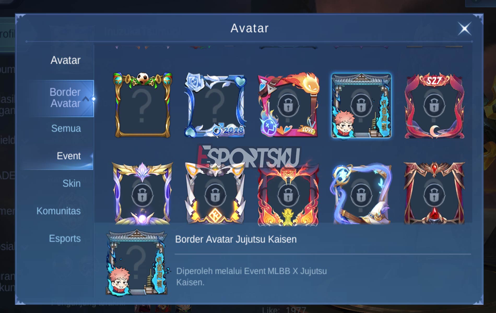 Cara Dapatkan Border Avatar Jujutsu Mobile Legends (ML) – Esportsku