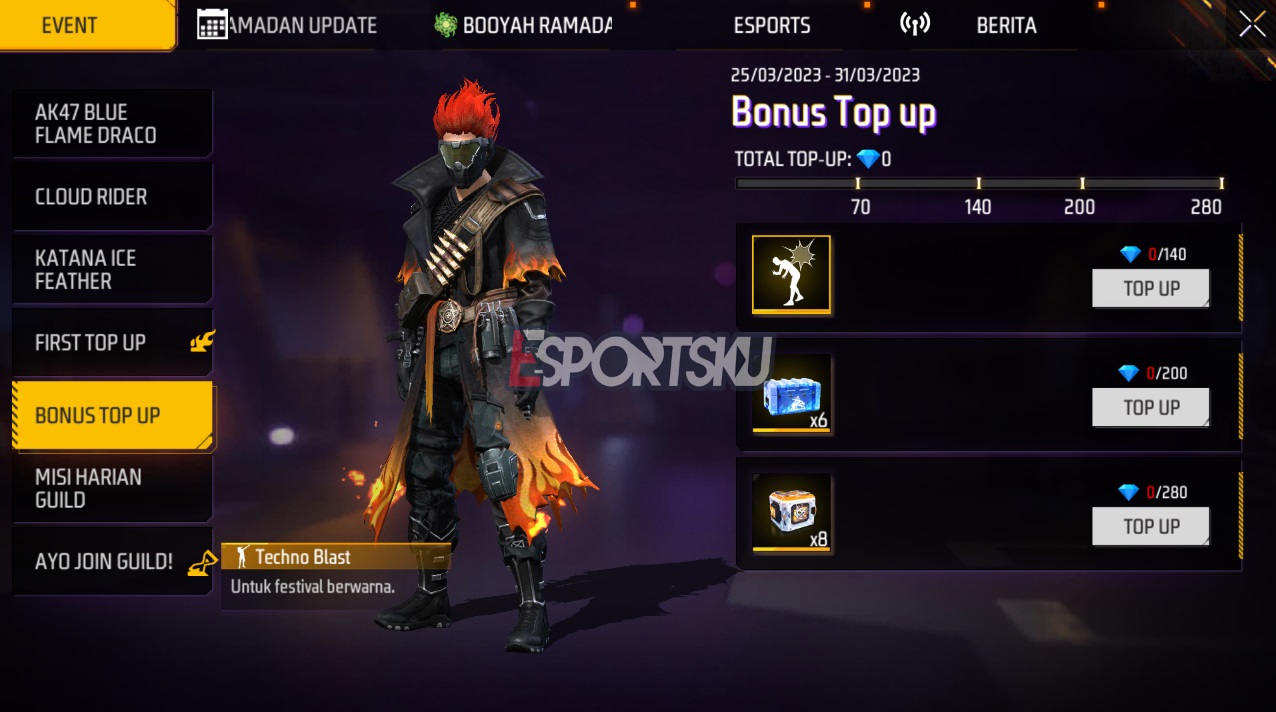 Cara Dapatkan Emote Techno Blast Free Fire (FF) – Esportsku