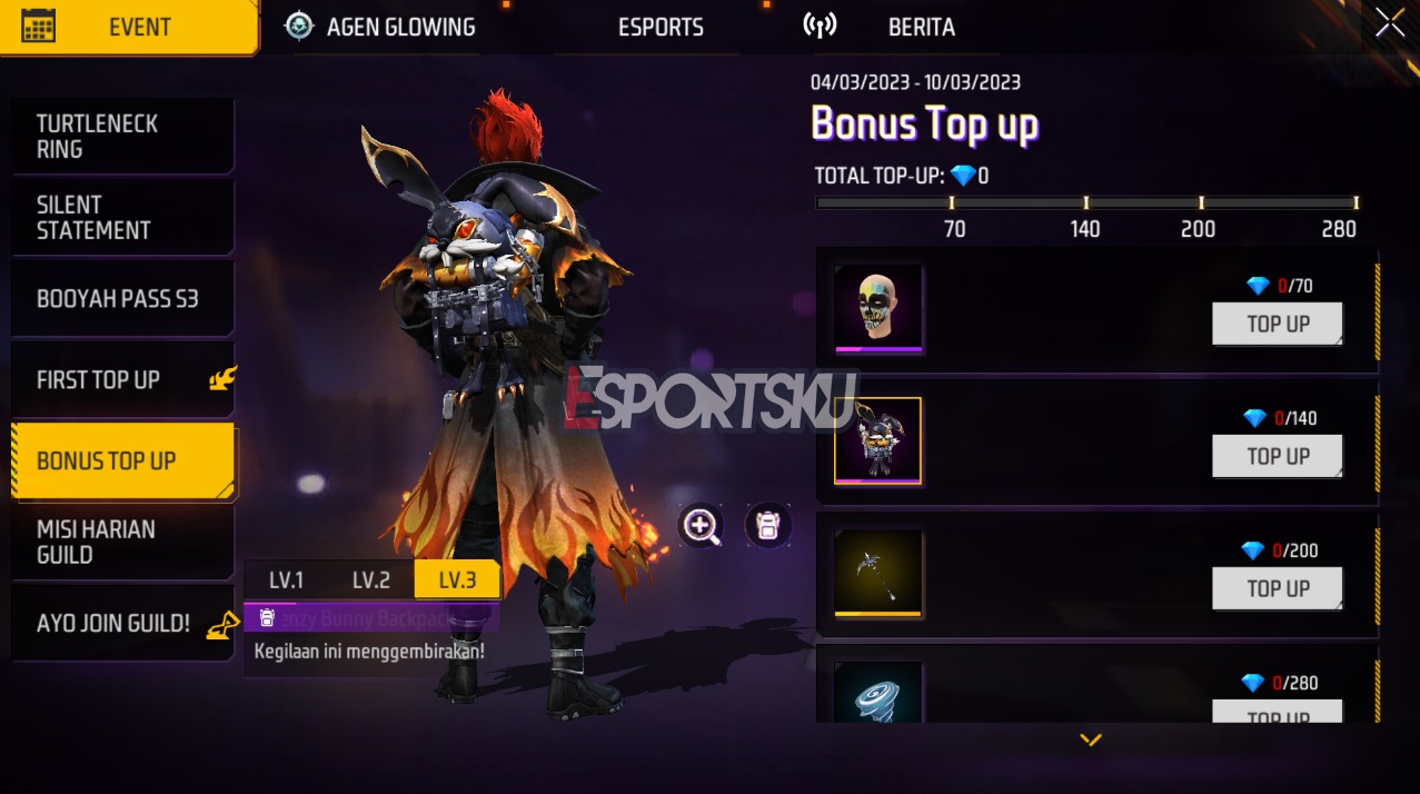 Cara Dapatkan Glitter Skull Facepaint dan Frenzy Bunny Backpack Free ...