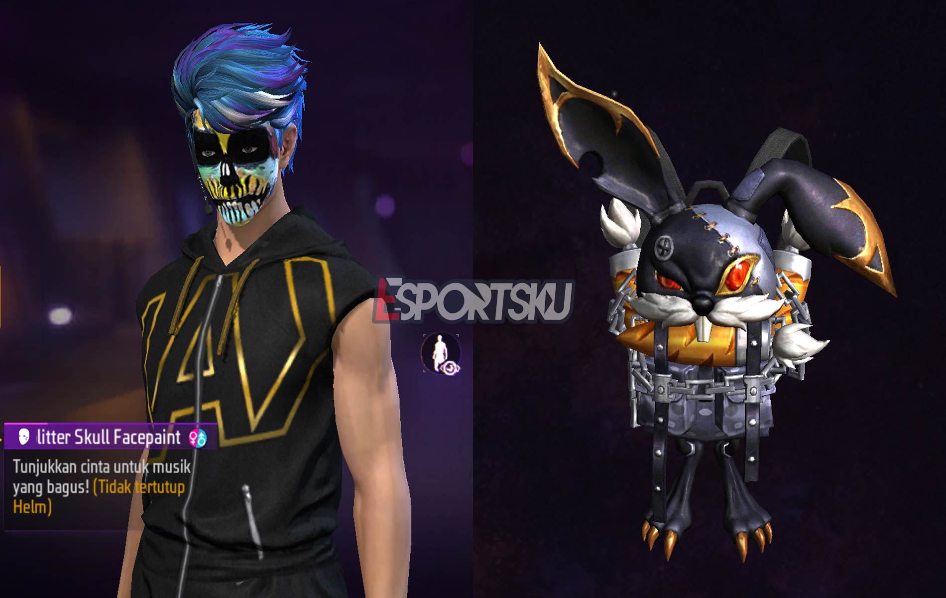 Cara Dapatkan Glitter Skull Facepaint dan Frenzy Bunny Backpack Free ...