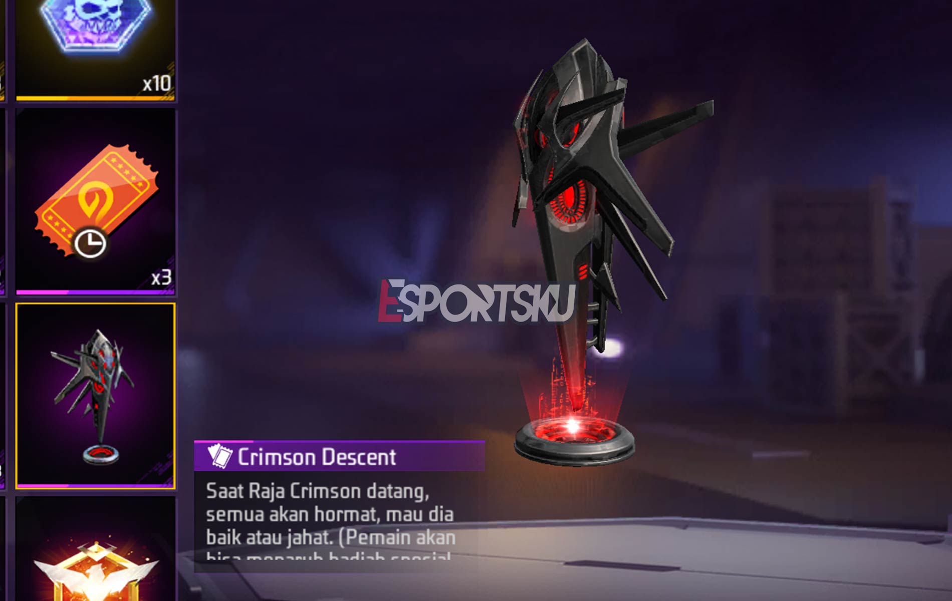 Cara Dapatkan Statue Crimson Descent Free Fire (FF) – Esportsku