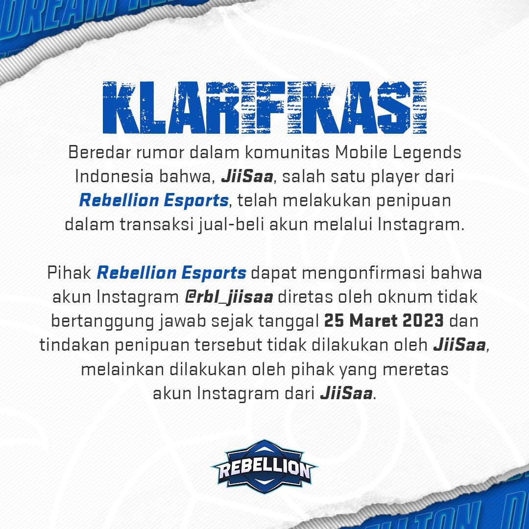 Jisaa Player Rebellion Esports Lakukan Penipuan? Ini Kronologi Dan ...