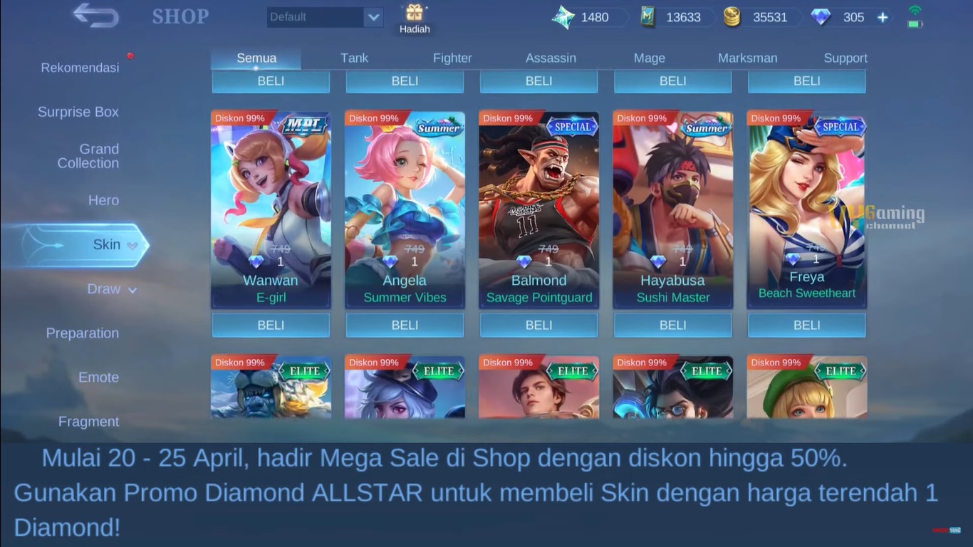 ALLSTAR Mega Sale Schedule Mobile Legends (ML) - Esports