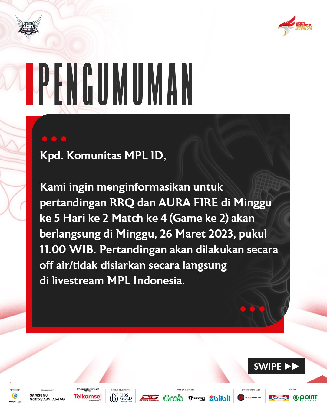 MPL ID Umumkan Rematch RRQ VS AURA Mobile Legends – Esportsku