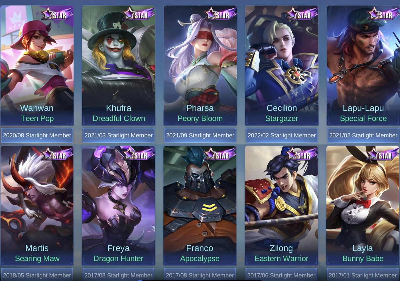 Skin Starlight Shop Mei 2023 Mobile Legends (ML) – Esportsku