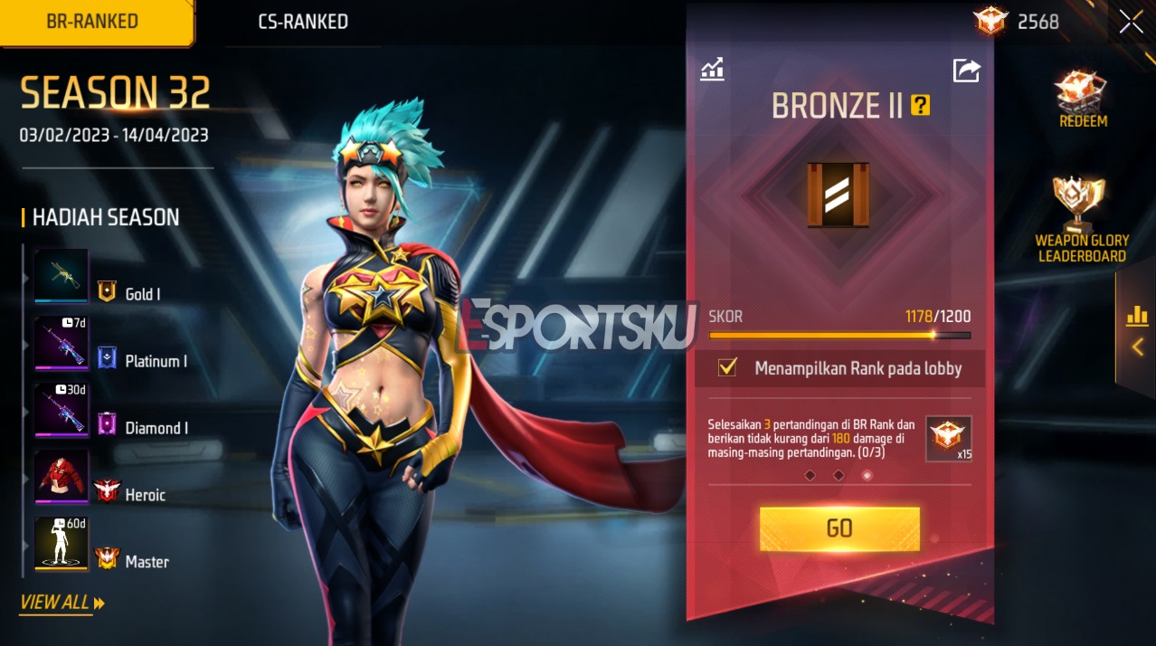 Tanggal Reset Rank Battle Royale Season 32 Free Fire (FF) – Esportsku