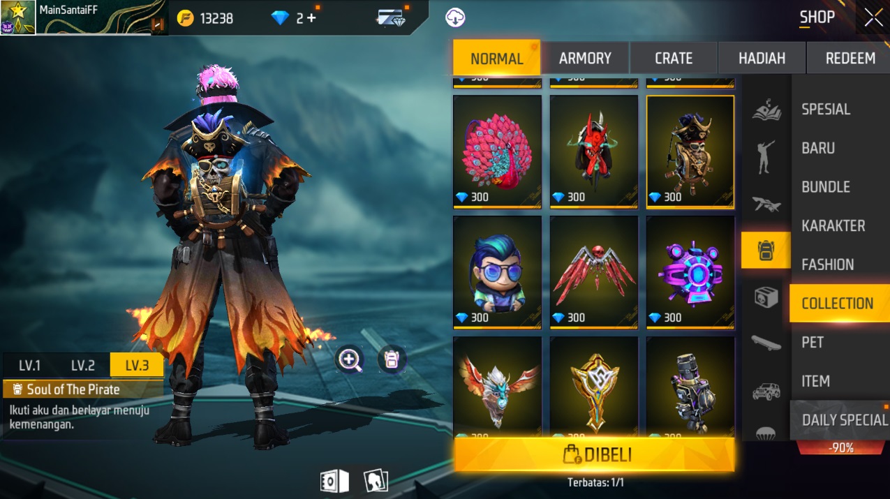 Cara Dapatkan Backpack Bajak Laut Free Fire (FF) – Esportsku