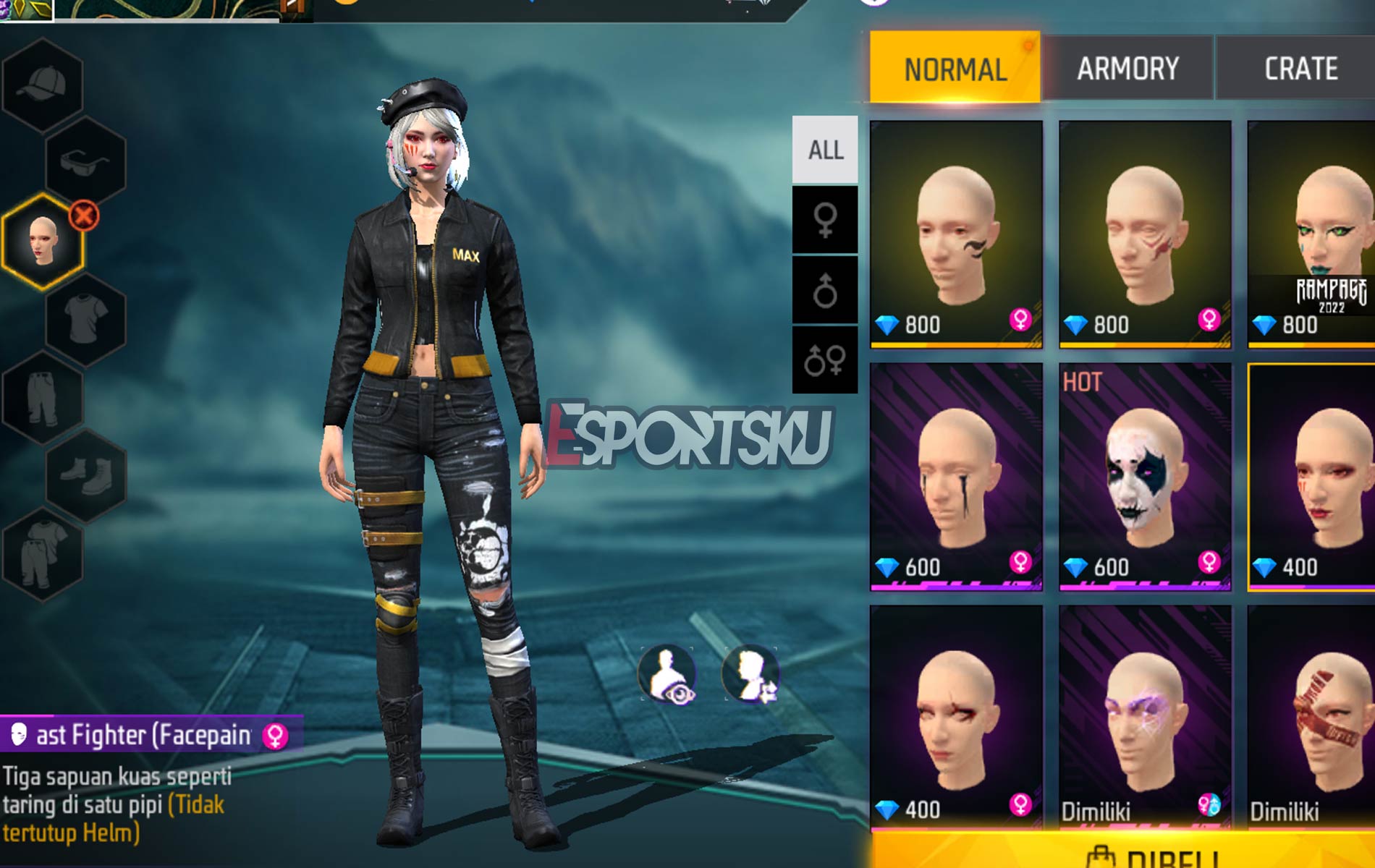 Cara Dapatkan Facepaint Beast Fighter Free Fire (FF) – Esportsku