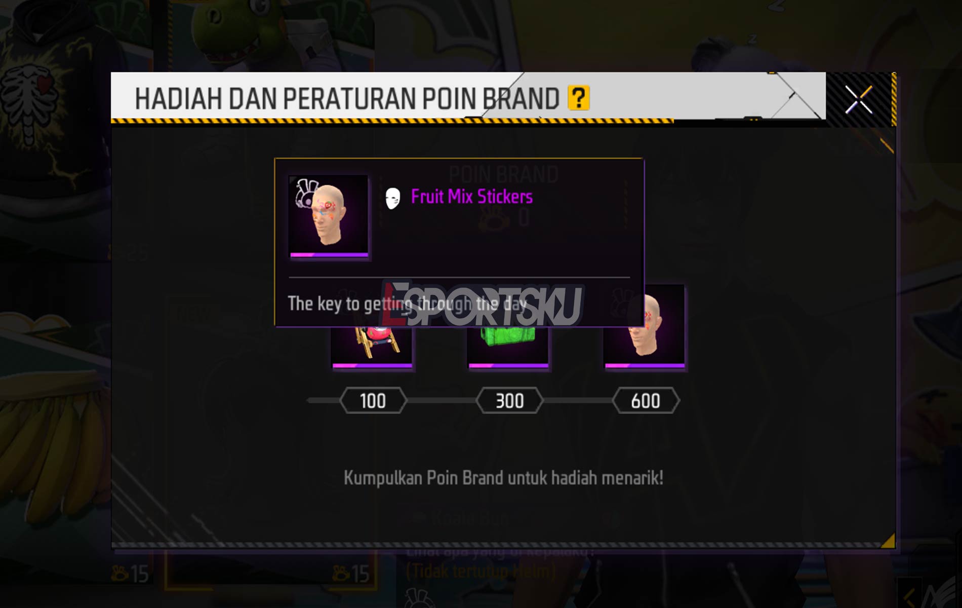 Cara Dapatkan Facepaint Fruit Mix Stickers Free Fire (FF) – Esportsku