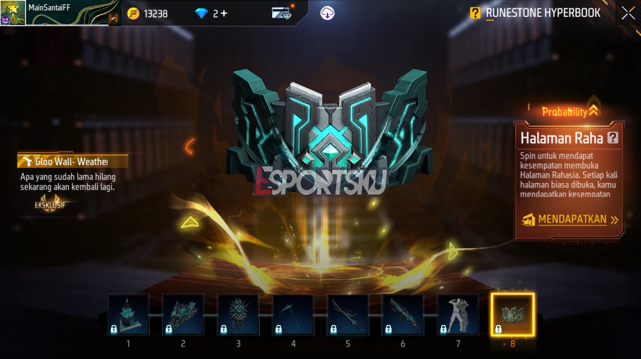 How to Get Gloo Wall Weathered Runestone Free Fire (FF) - Esports