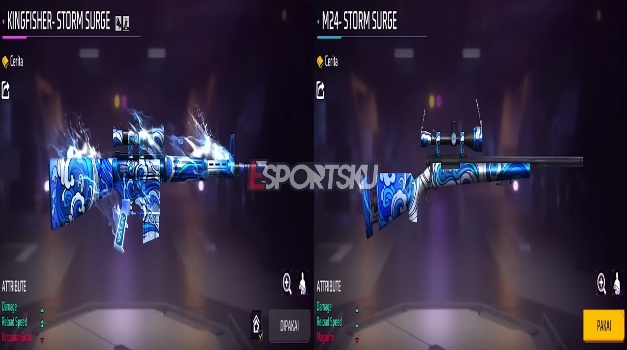 How to Get Skin Kingfisher and M24 Storm Surge Free Fire (FF) - Esports