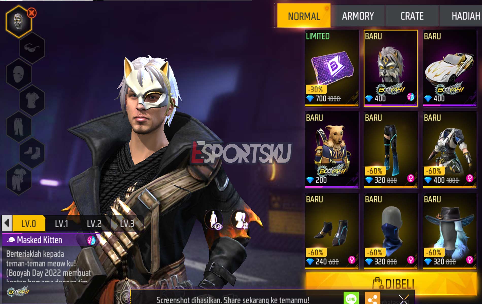 Cara Dapatkan Skin Masked Kitten Free Fire (FF) – Esportsku