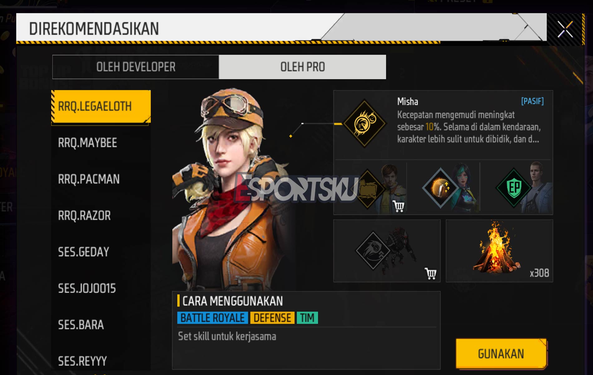 Cara Melihat Set Karakter Pro Player Free Fire (FF)! – Esportsku