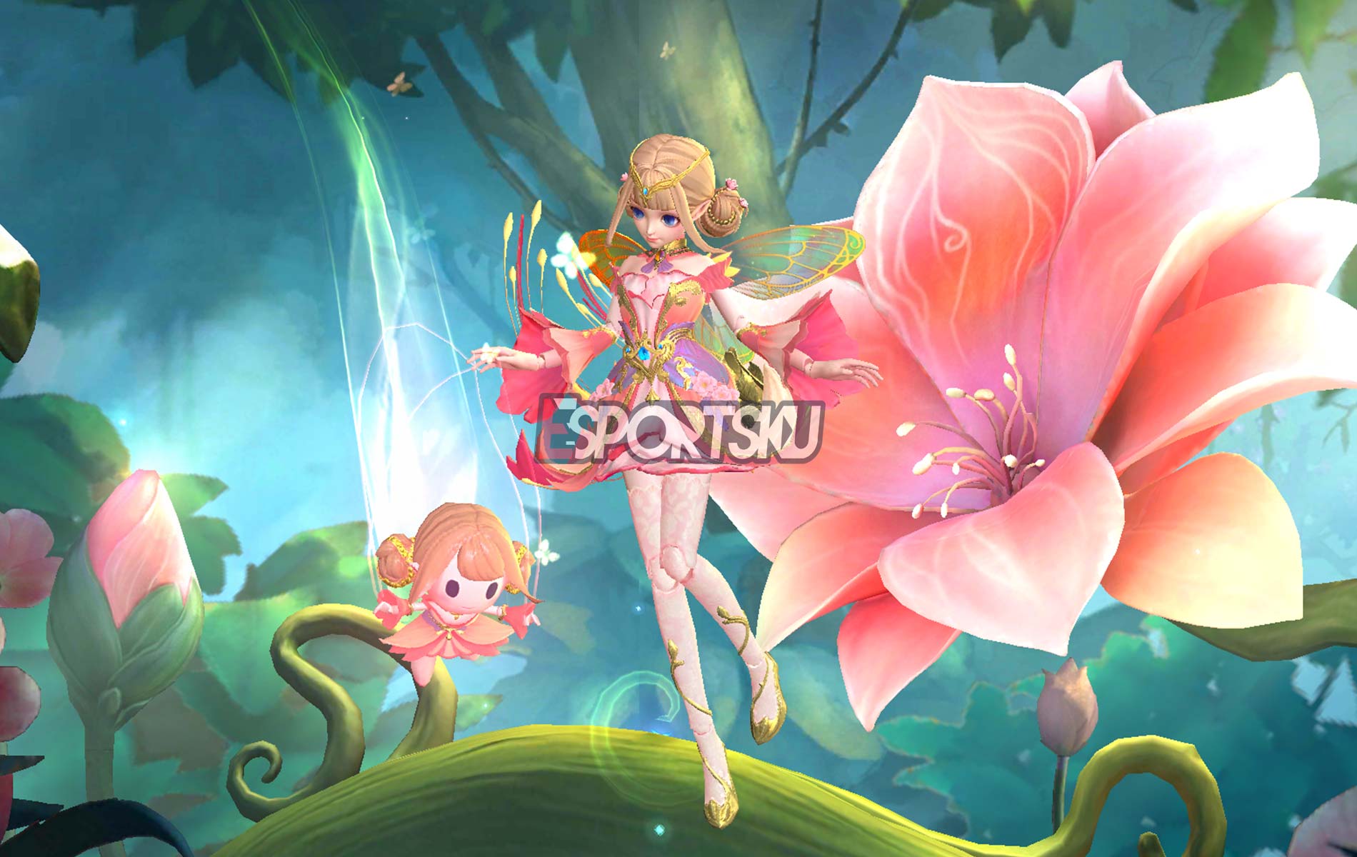 Tampilan Skin Collector Angela Floral Elf Mobile Legends (ML) – Esportsku