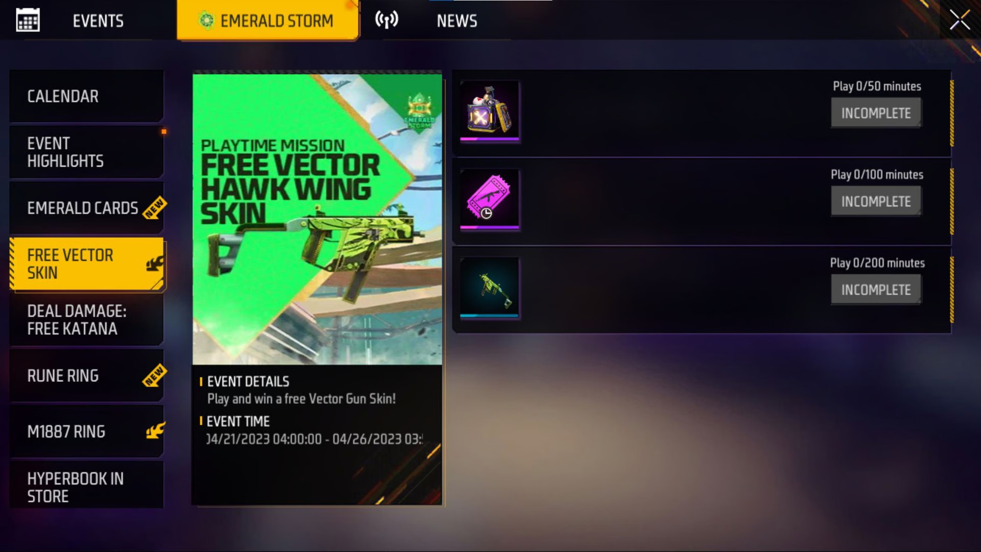 Cara Dapatkan Hawk Wing Vector Free Fire Max, Bisa Di Server Indonesia ...
