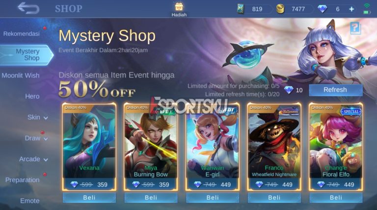 Berapa Diskon Mystery Shop Mobile Legends (ML)? – Esportsku