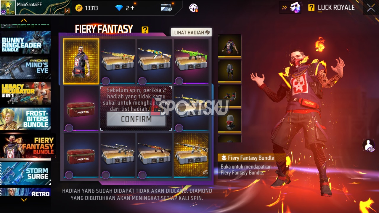 Harga Bundle Fiery Fantasy Mythic Free Fire (FF) – Esportsku