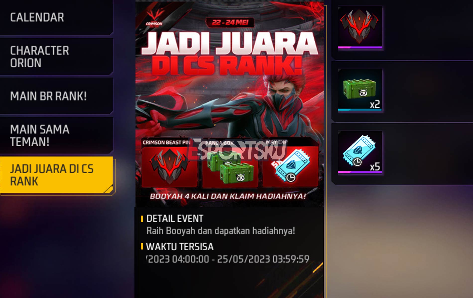 5 Cara Dapatkan Crimson Beast Pin Free Fire (FF) – Esportsku