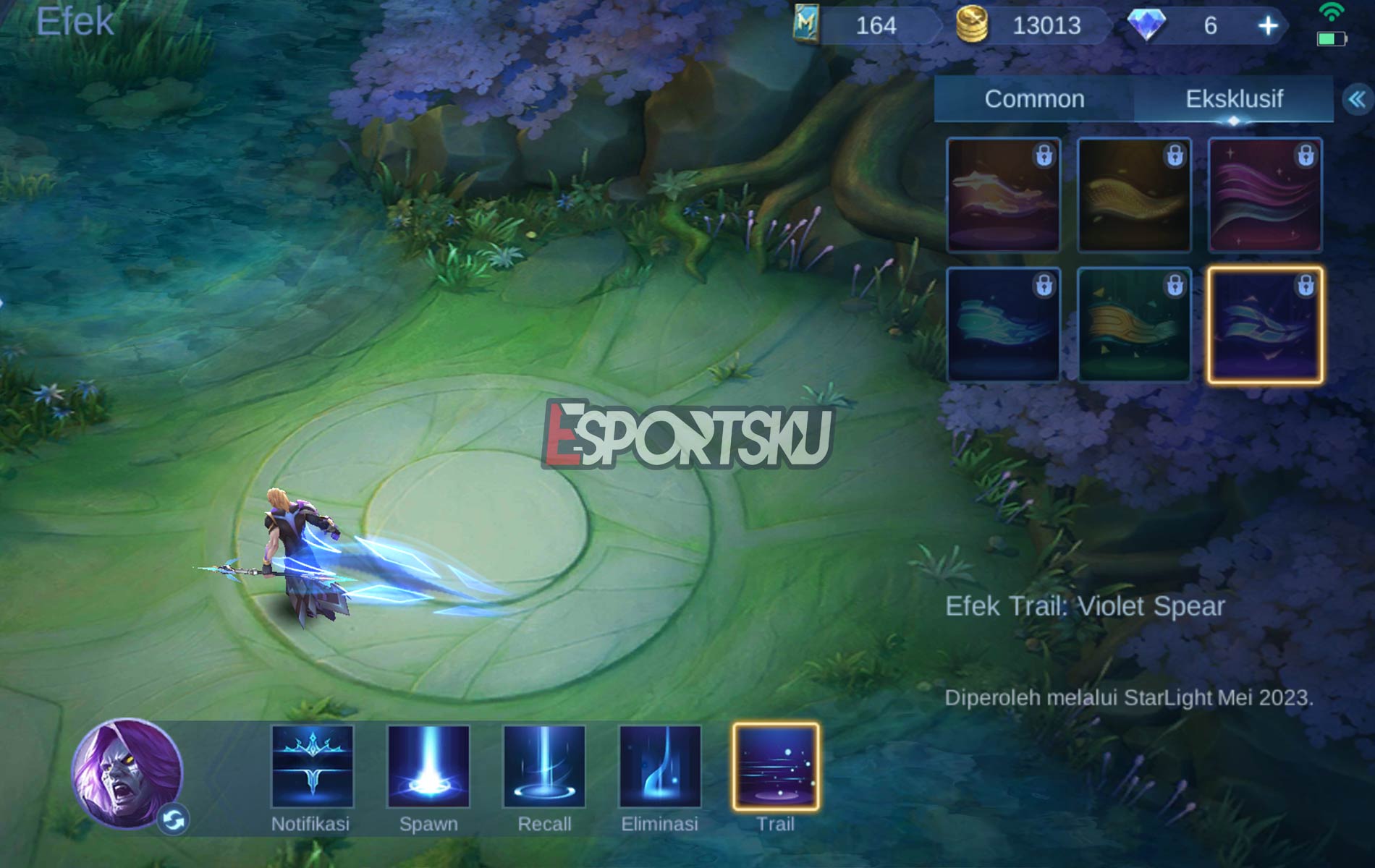 Cara Dapatkan Efek Trail Violet Spear Mobile Legends (ML) – Esportsku