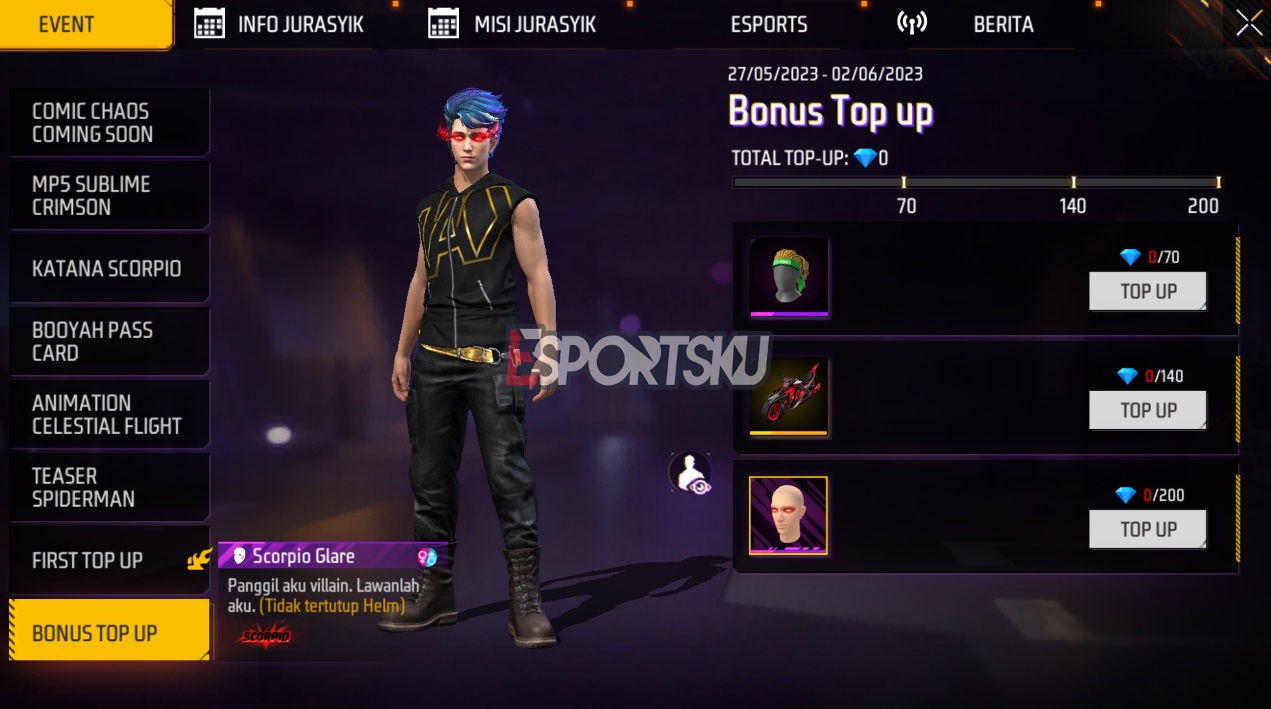 5 Cara Dapatkan Facepaint Scorpio Glare Free Fire (FF) – Esportsku