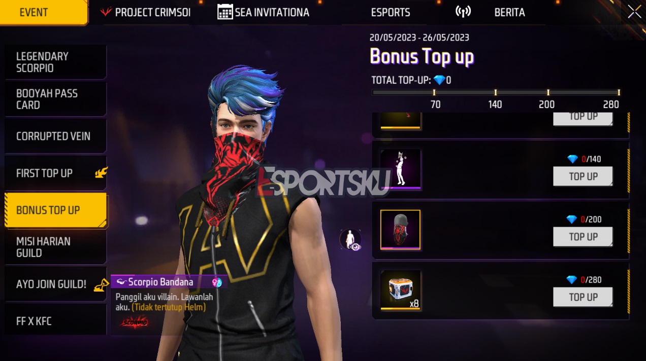5 Cara Dapatkan Scorpio Bandana Free Fire (FF) – Esportsku