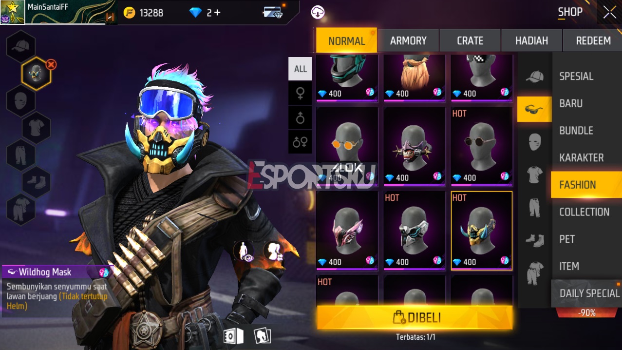 Cara Dapatkan Topeng Wildhog Free Fire (FF) – Esportsku