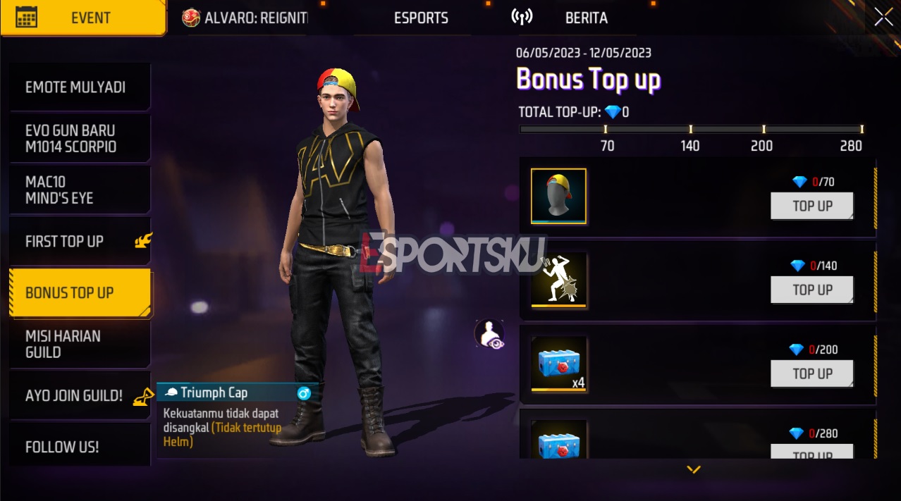 5 Cara Dapatkan Topi Triumph Cap Free Fire (FF) – Esportsku