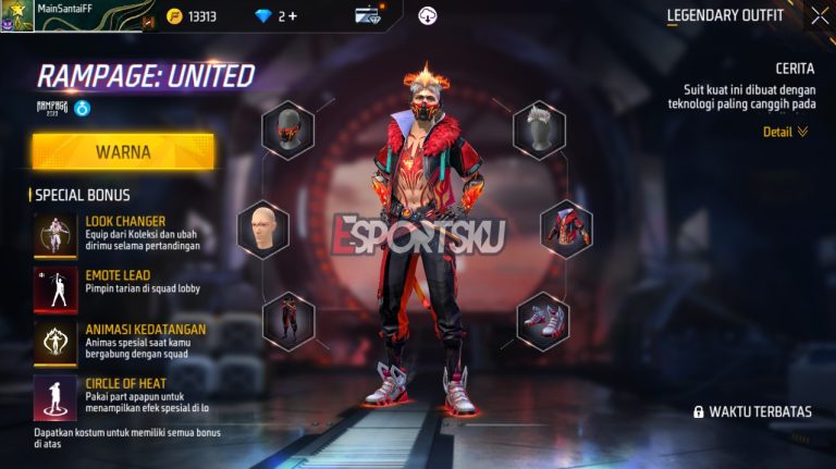 Harga Bundle Evo Rampage United Free Fire (FF) – Esportsku