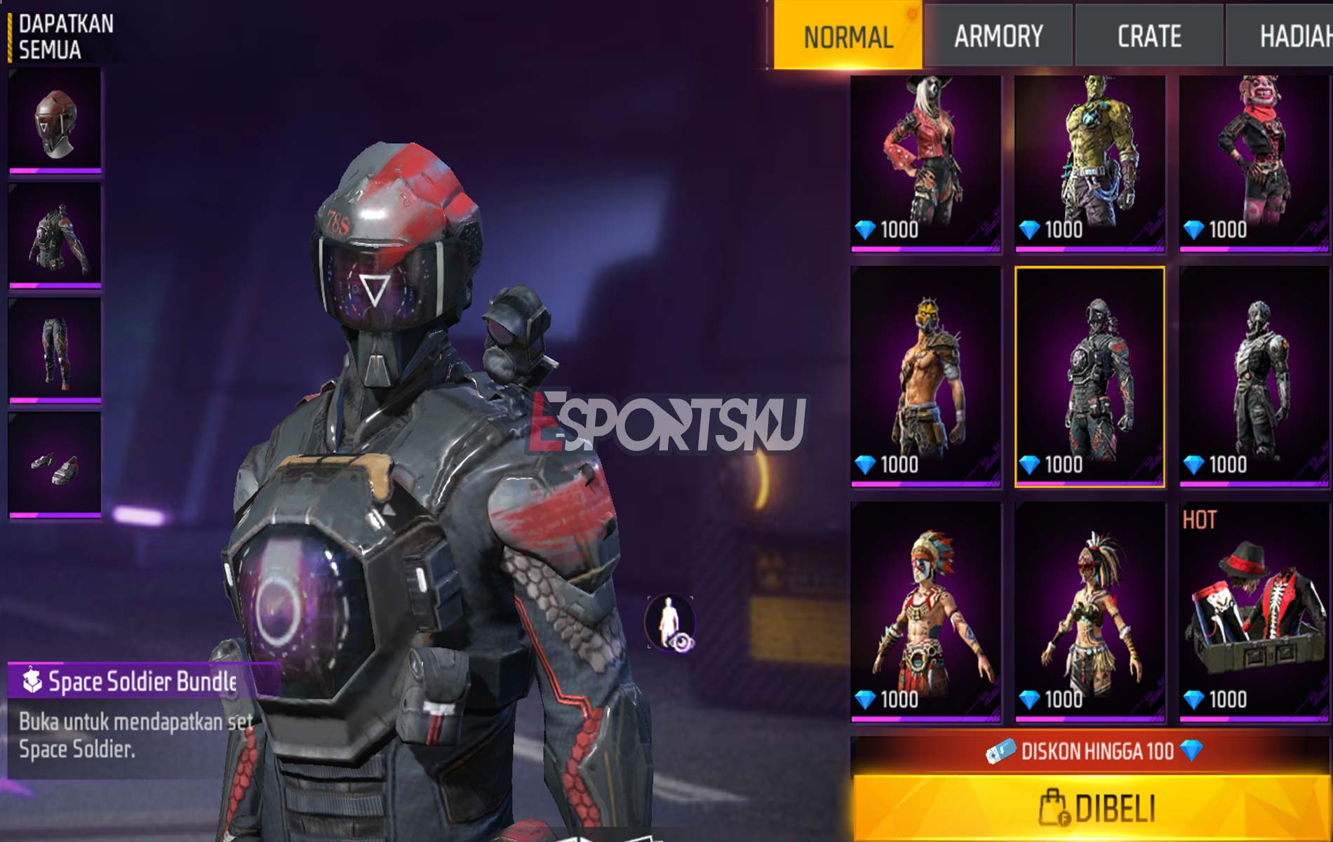 Garena Bagikan Bundle Space Soldier di Penukaran Kode Redeem FF Khusus ...