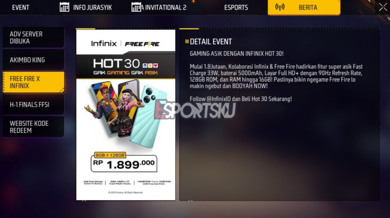 Kolaborasi Free Fire x Infinix, Rilis Smartphone Special FF! – Esportsku