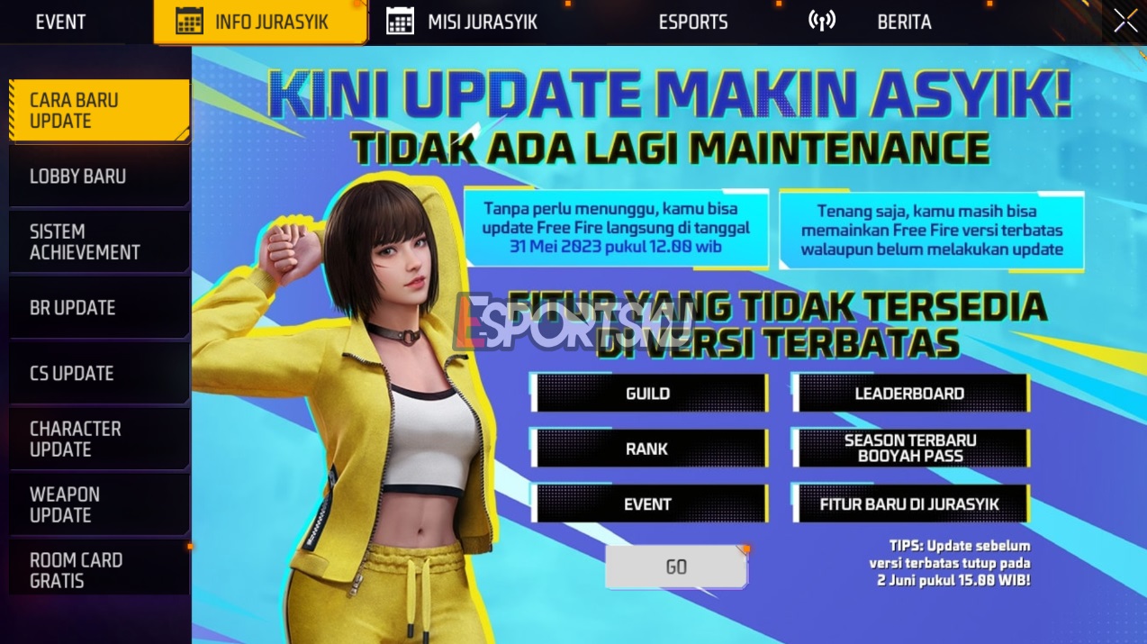 Update FF dan Free Fire Max OB40 Rilis 31 Mei 2023 Hari Ini Jam 12 ...