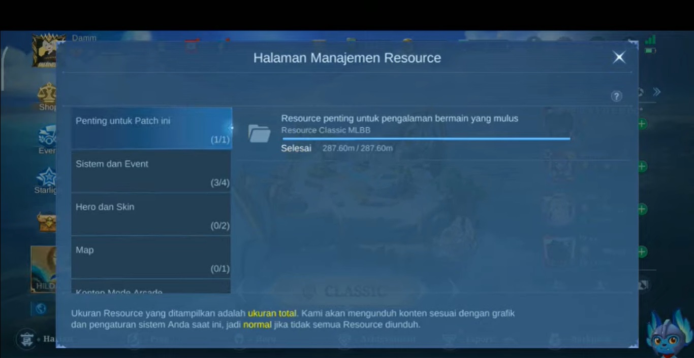 Cara Munculkan Manage Resource Di Setting Mobile Legends (ML) – Esportsku
