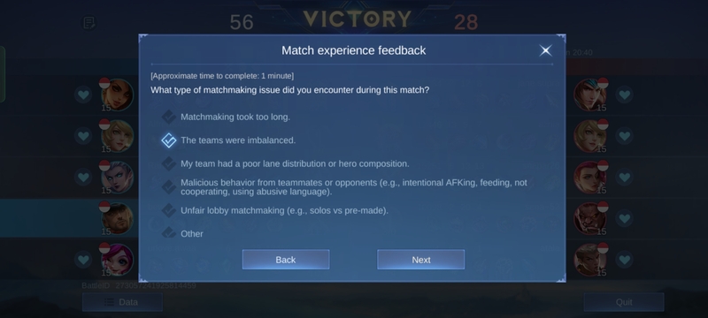 Cara Menggunakan Match Feedback Mobile Legends (ML) – Esportsku