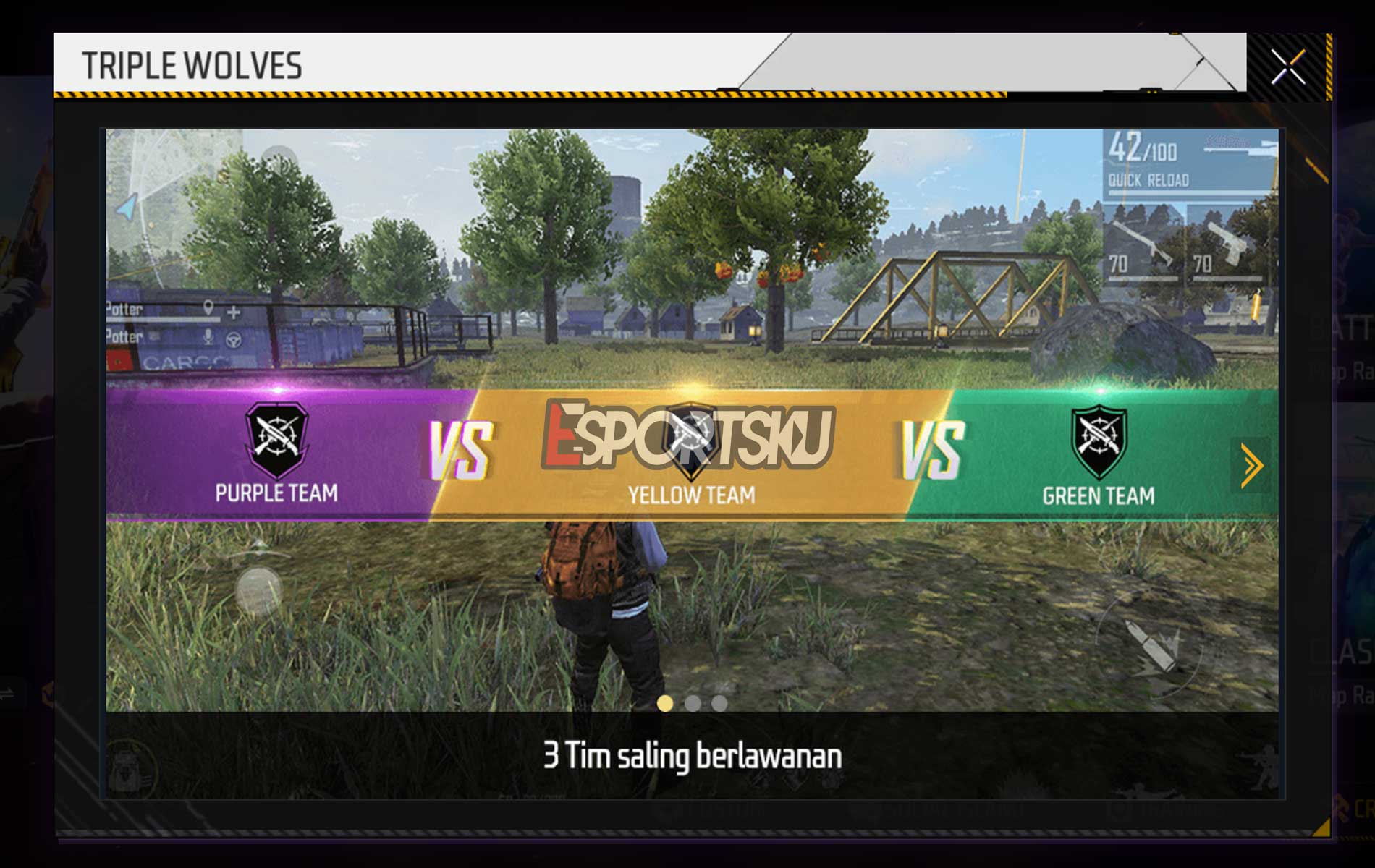 Mode Triple Wolves Free Fire (FF), Pertempuran 3 Orang! – Esportsku