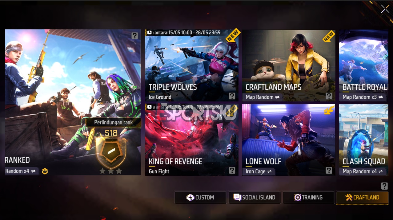 Mode Triple Wolves Free Fire (FF), Pertempuran 3 Orang! – Esportsku