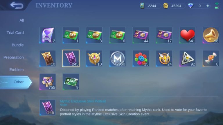 Apa Itu Item Mythic Exclusive Skin Potrait Vote Mobile Legends (ML ...