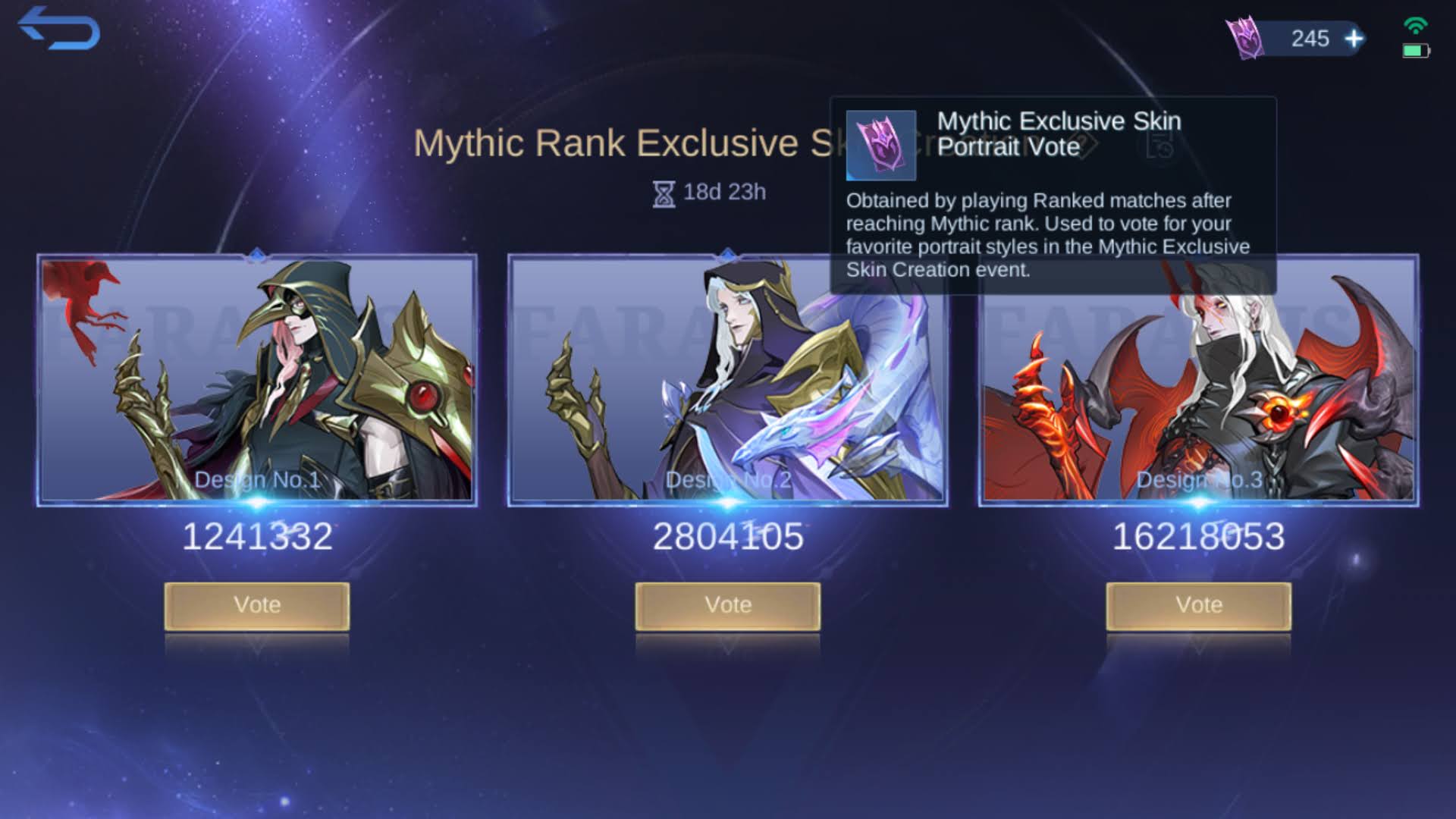 Cara Dapat Item Mythic Exclusive Skin Potrait Vote Mobile Legends (ML ...