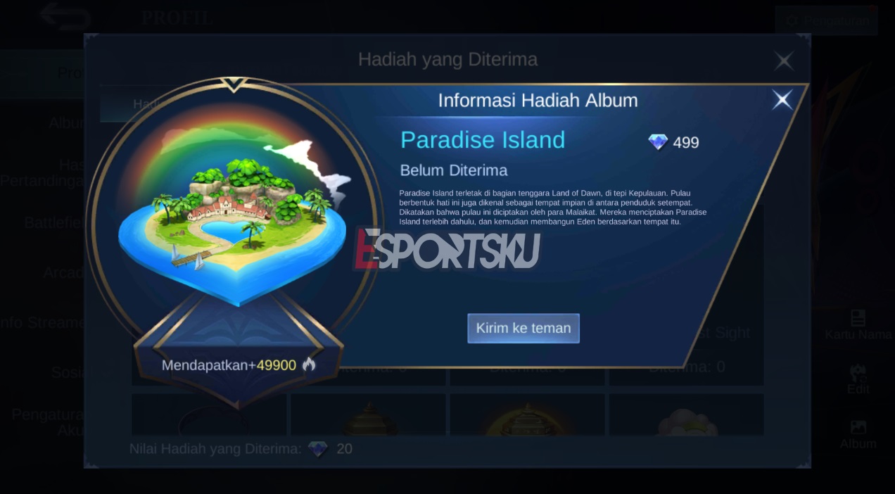 How many Diamond Paradise Island Mobile Legends (ML) - Esports