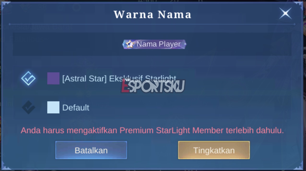 Bingkai Nama Astral Star Mobile Legends (ML), Kilauan Starlight ...
