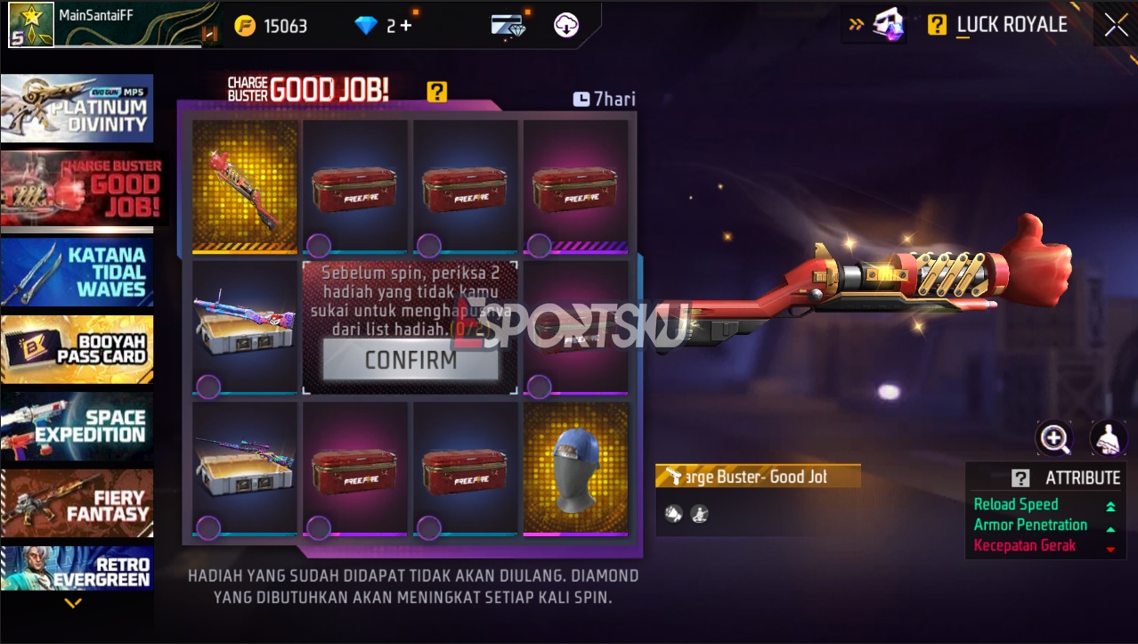 When Will Skin Charge Buster Good Job Be Released Again On Free Fire ...