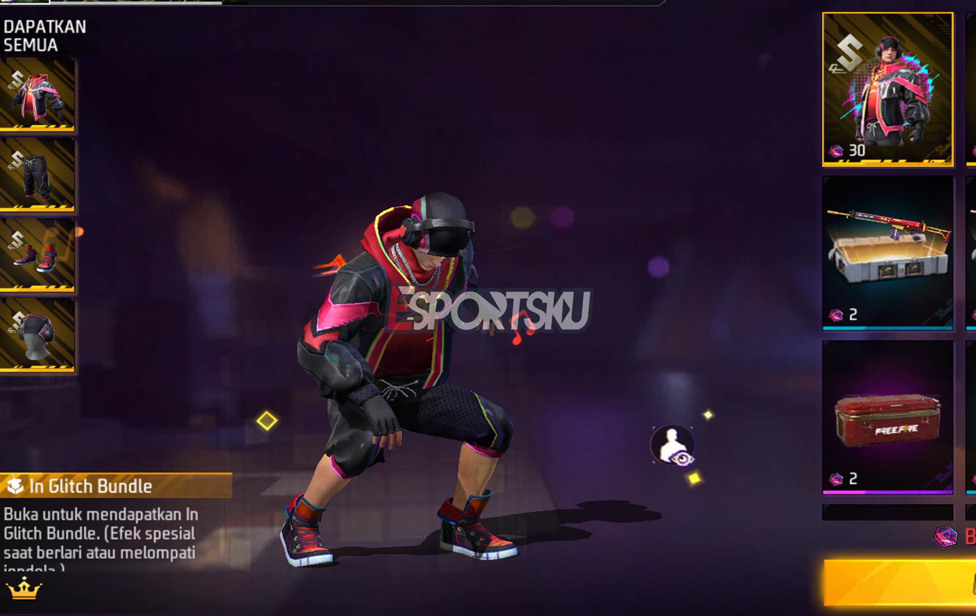 Harga Bundle In Glitch Mythic Free Fire (FF) – Esportsku